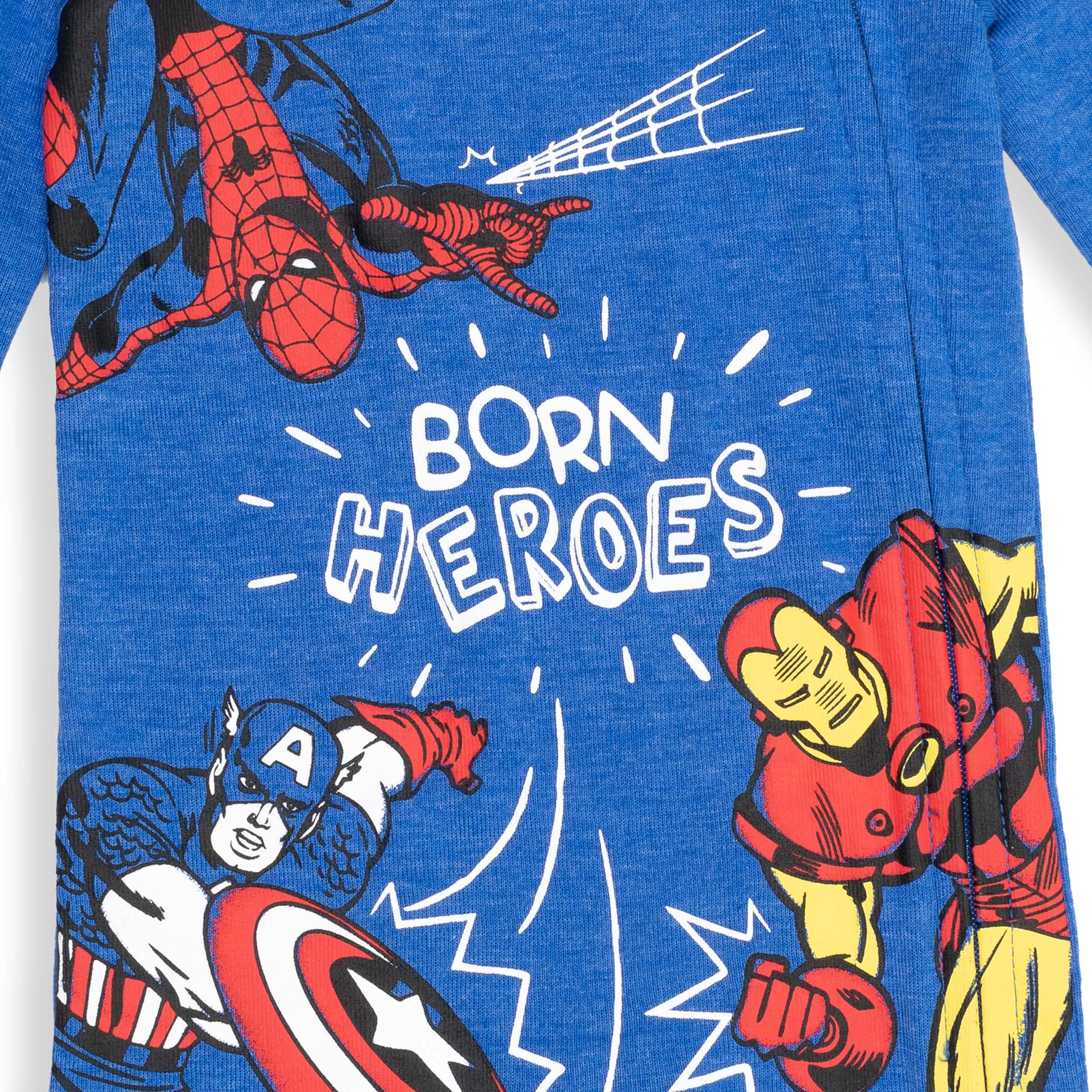 Marvel Avengers Captain America Iron Man Newborn Baby Boys 2 Pack Sleep N' Play Coveralls 3-6 Months