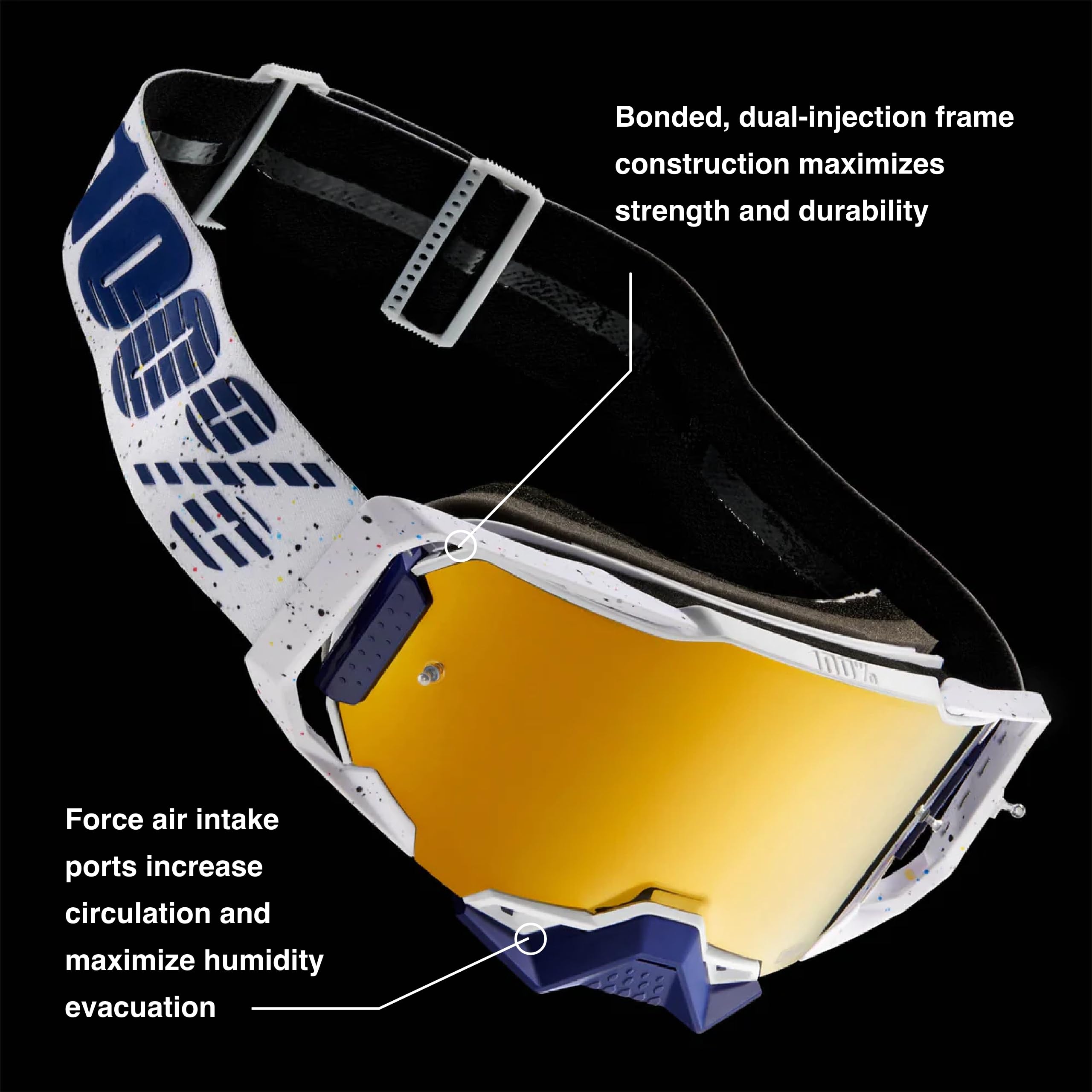 100% ARMEGA Premium Protective Goggle (War - Red HiPER Silver Mirror Lens)