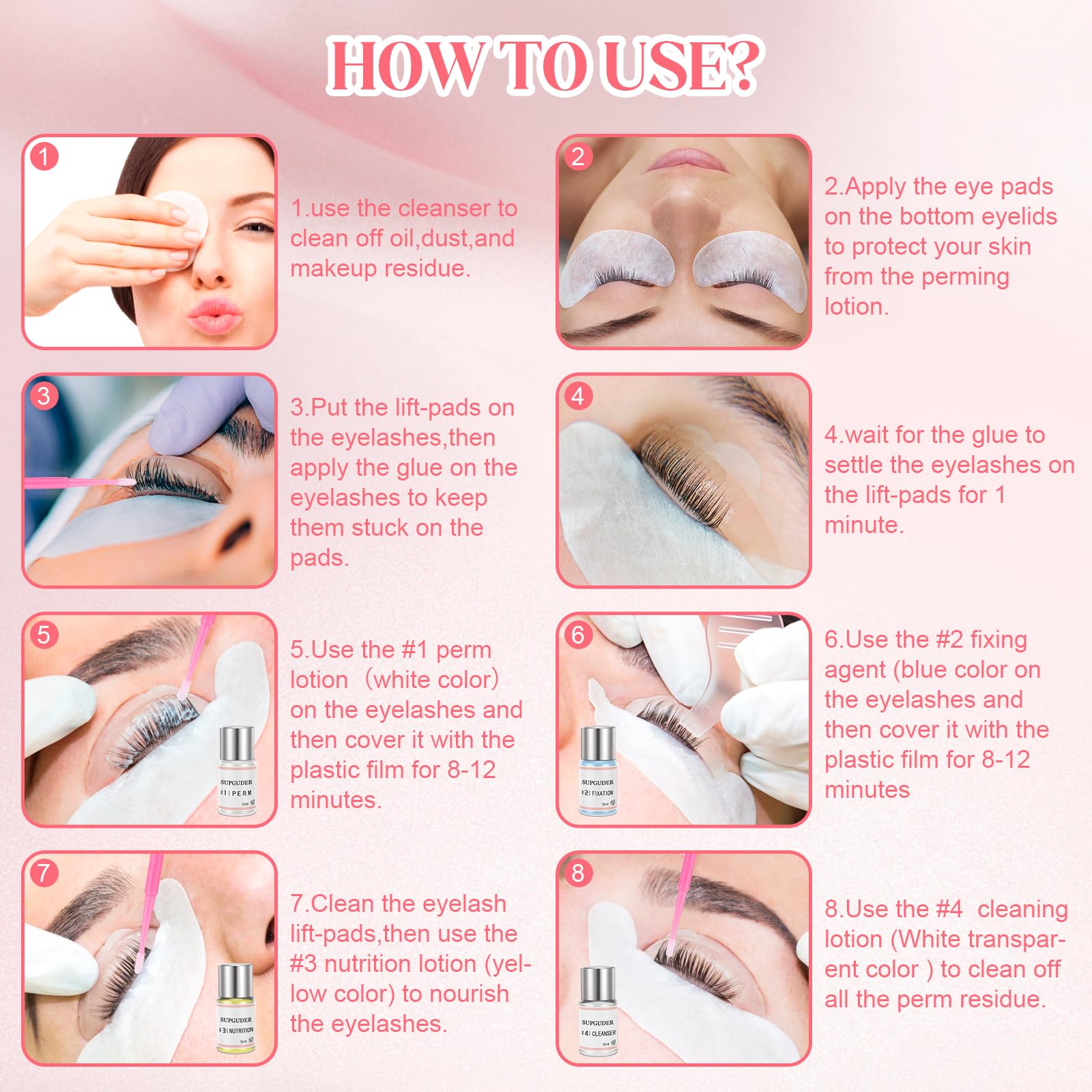 2025 Lash Lift kit Eyelash perm kit,SUPGUDER Professional Eyelash Curling Lash Extension Set,Lash Lifting Tools Suitable for Salon