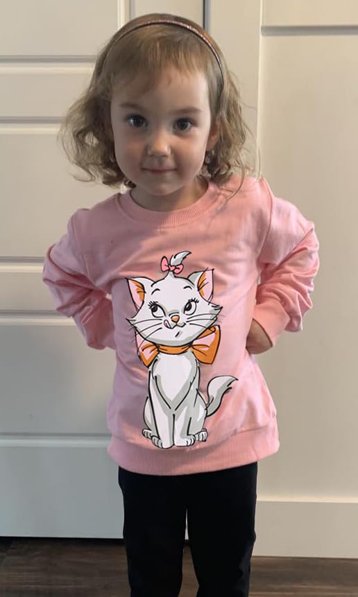 RETSUGO Toddler Baby Girls Cat Sweatshirts Casual Pullover Crewneck Winter Long Sleeve Tops Shirts Clothes 2t(75-Cat 90)