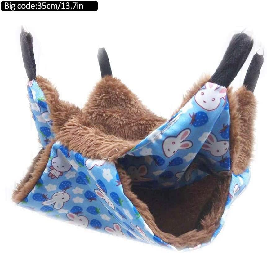 2 PCS 13.7×13.7inch Small Guinea Pig Rat Hammock Guinea Pet Small Animal Hanging Hammock Bunkbed for Sugar Glider Squirrel Playing(Blue and Purple)