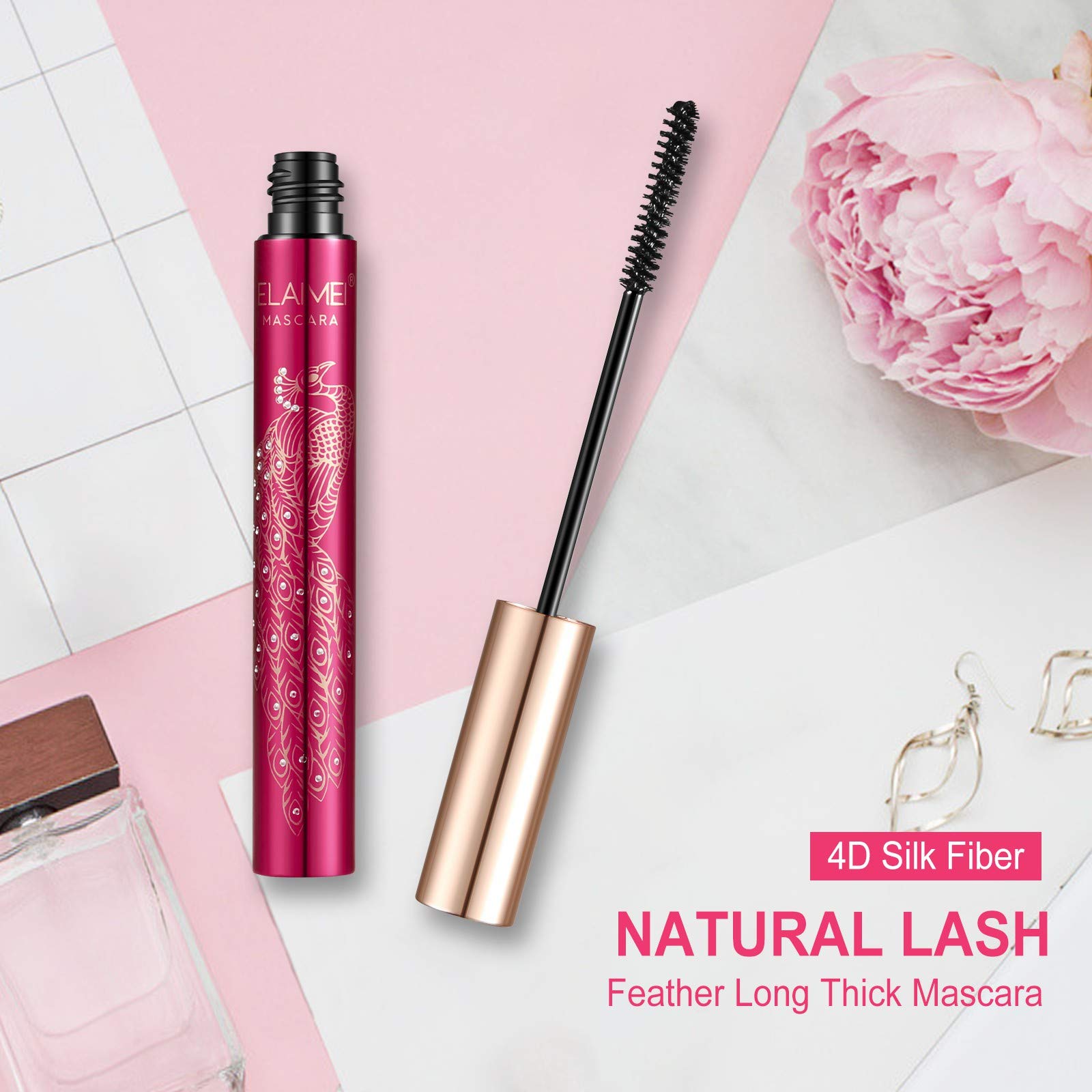 4D Magic Silk Fiber Lash Mascara- Waterproof & Hypoallergenic Easily to Create Amazing Make-up by Thicker,Long Lasting and Curly Eyelashes