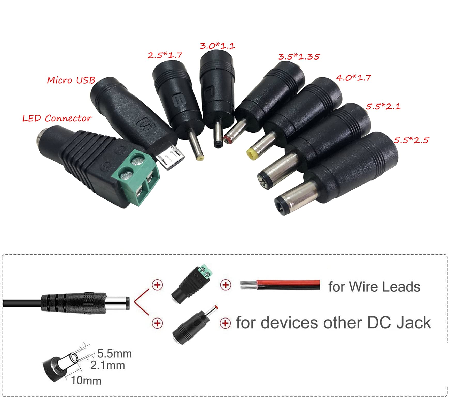 DIGISHUO DC 5V 1A 5W Power Supply Adapter Transformer Switch AC 110V/220V to DC 5V 1amp Switching Converter LED Driver for LED Strip Light CCTV Camera Security System (5V 1A 5W)