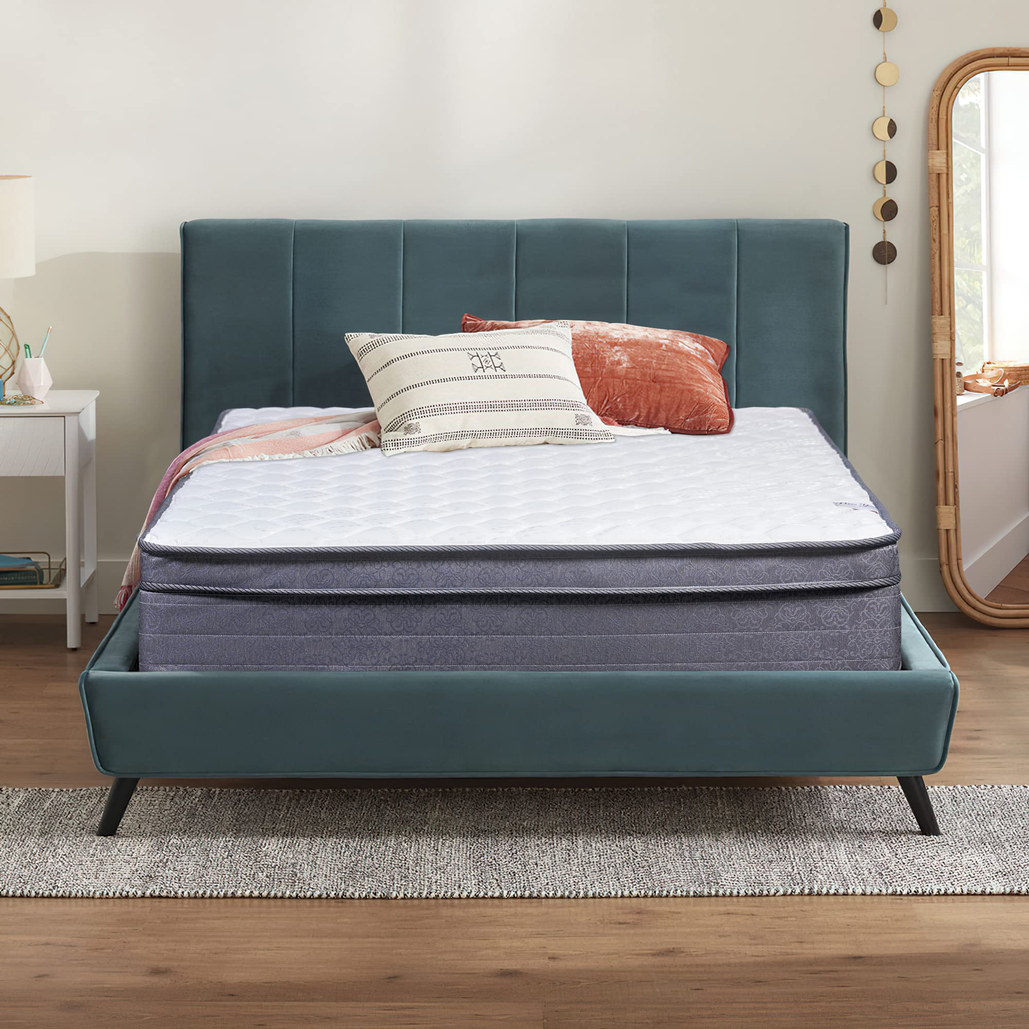 11-Inch Medium plush Foam Encased Hybrid Eurotop Pillowtop Innerspring Fully Assembled Mattress, Good For The Back