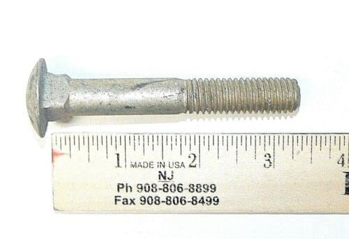 1/2"-13 X 3 1/4" Carriage Bolts - Grade-2 - ZINC Yellow - LOT of 25 Pcs. PT HQ