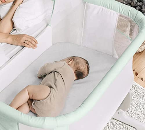 4 Pack Bassinet Fitted Sheets 33x20 Fits Baby Delight, Mika Micky, KoolaBaby, Dream On Me, ANGELBLISS and Rectangle Bedside Sleeper Mattress, Soft and Breathable Cotton