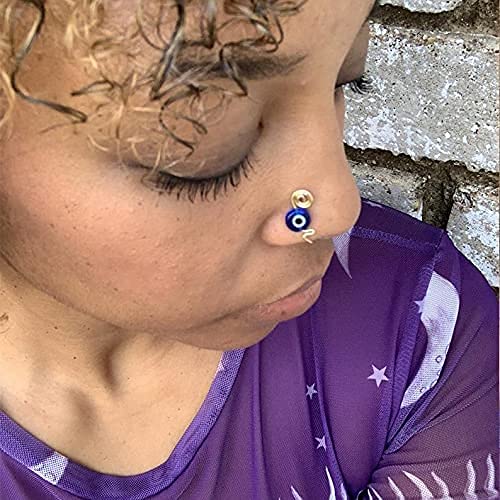 12 Pcs African Nose Cuff Non Piercing,Fake Nose Ring for Women, Nose Rings Hoop, Nose Ring Cuff Heart, Clip on Nose Ring