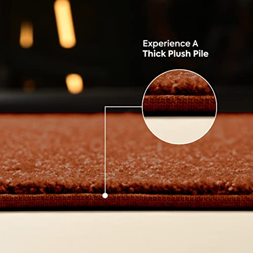 Furnish my Place Modern Plush Solid Color Rug - Orange, 2' Round, Pet and Kids Friendly Rug. Made in USA, Area Rugs Great for Kids, Pets, Event, Wedding