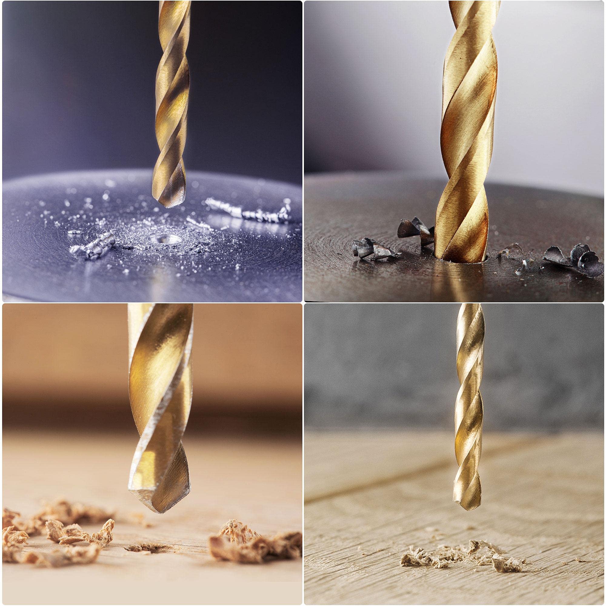 uxcell High Speed Steel Straight Shank Twist Drill Bit Fully Ground Titanium Coated 3.4mm Drill Diameter 70mm Total Length 33mm Drill Bit Length 2 Pcs
