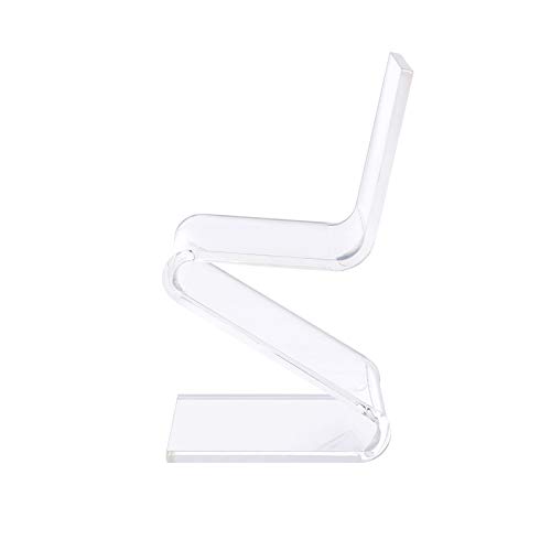 BOWERY HILL Modern Acrylic Z-Base Accent Home Kitchen Dining Living Room Chair in Clear