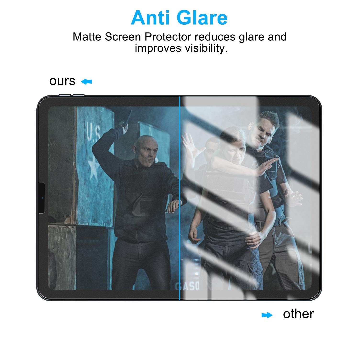 Ambison [2Pack Matte Glass Screen Protector Compatible with iPad Pro 11 2022, Writing Smooth/Anti Glare, Reduce Nib Wear, Fingerprint Free for iPad Pro 11 /iPad Air 5/iPad Air 4th Generation