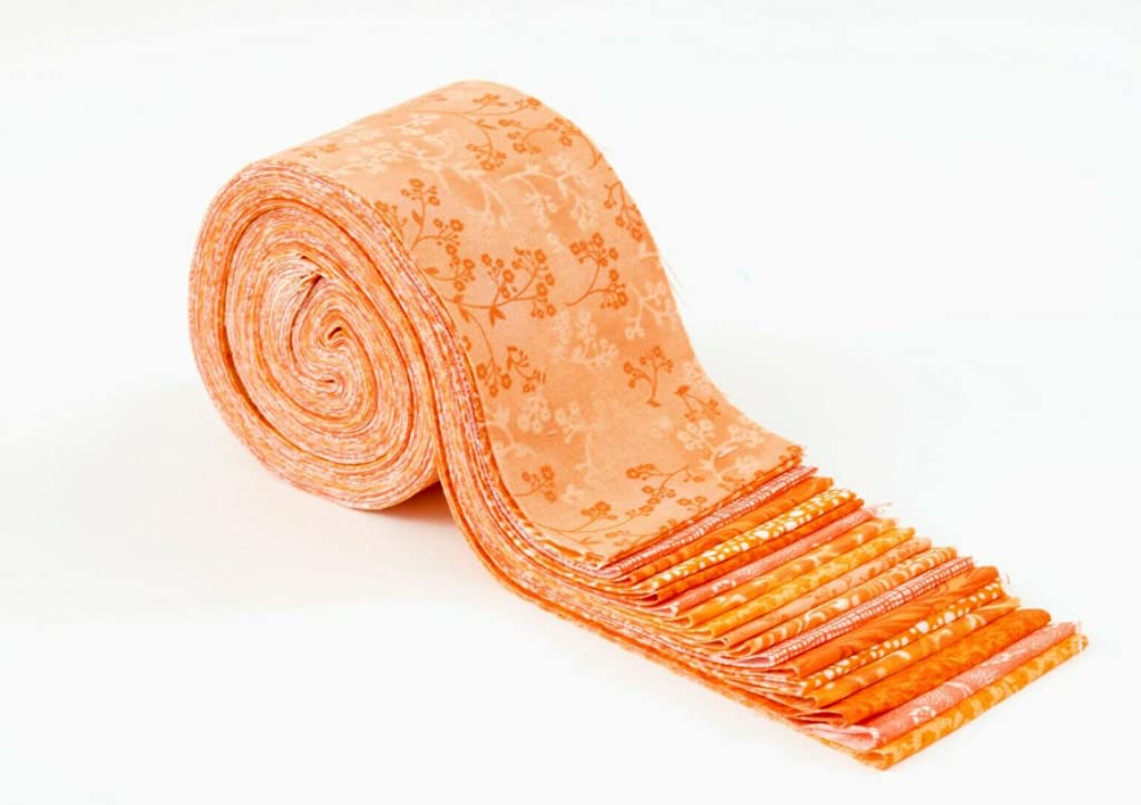 1 Set 18 Pcs 2.5" Fabric Precut Jelly Roll All Orange Color 100% Cotton Quilting Strips | #AA105DL