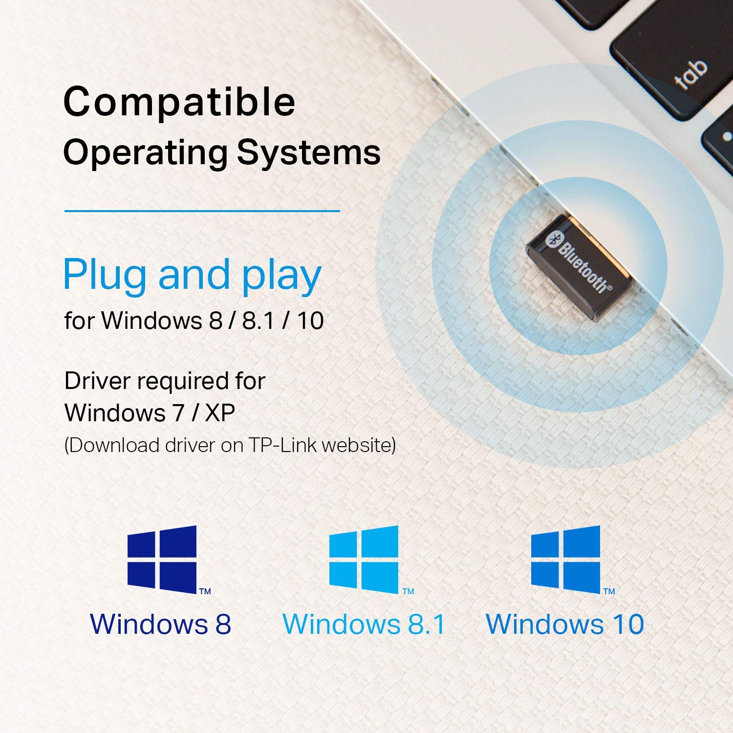 TP-Link UB400 USB Bluetooth Adapter for PC 4.0 Bluetooth Dongle Receiver Support Windows 10/8.1/8/7/XP (Renewed)