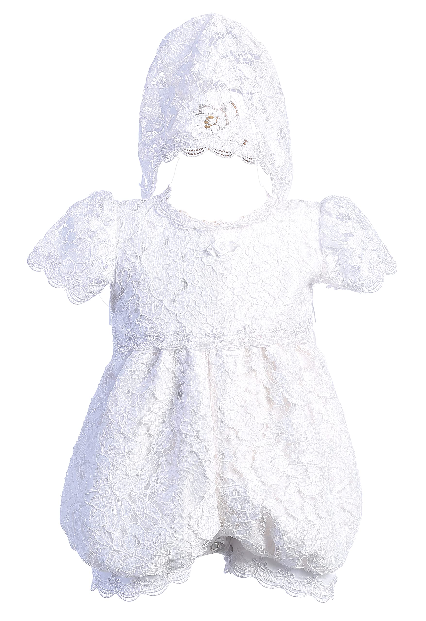 Baby Girls' Christening Clothing, Baptism Outfits for Girls, Newborn Christening Outfit for Baby Girl, Ropa de Bautizo para Bebé Niña (Size 3-6 Months) White