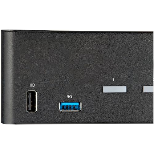 StarTech.com 2 Port Dual Monitor HDMI KVM Switch - 4K 60Hz Ultra HD HDR - Desktop 4K HDMI 2.0 KVM Switch with 2 Port USB 3.0 Hub (5Gbps) & 4X USB 2.0 HID, Audio - Hotkey Switching - TAA