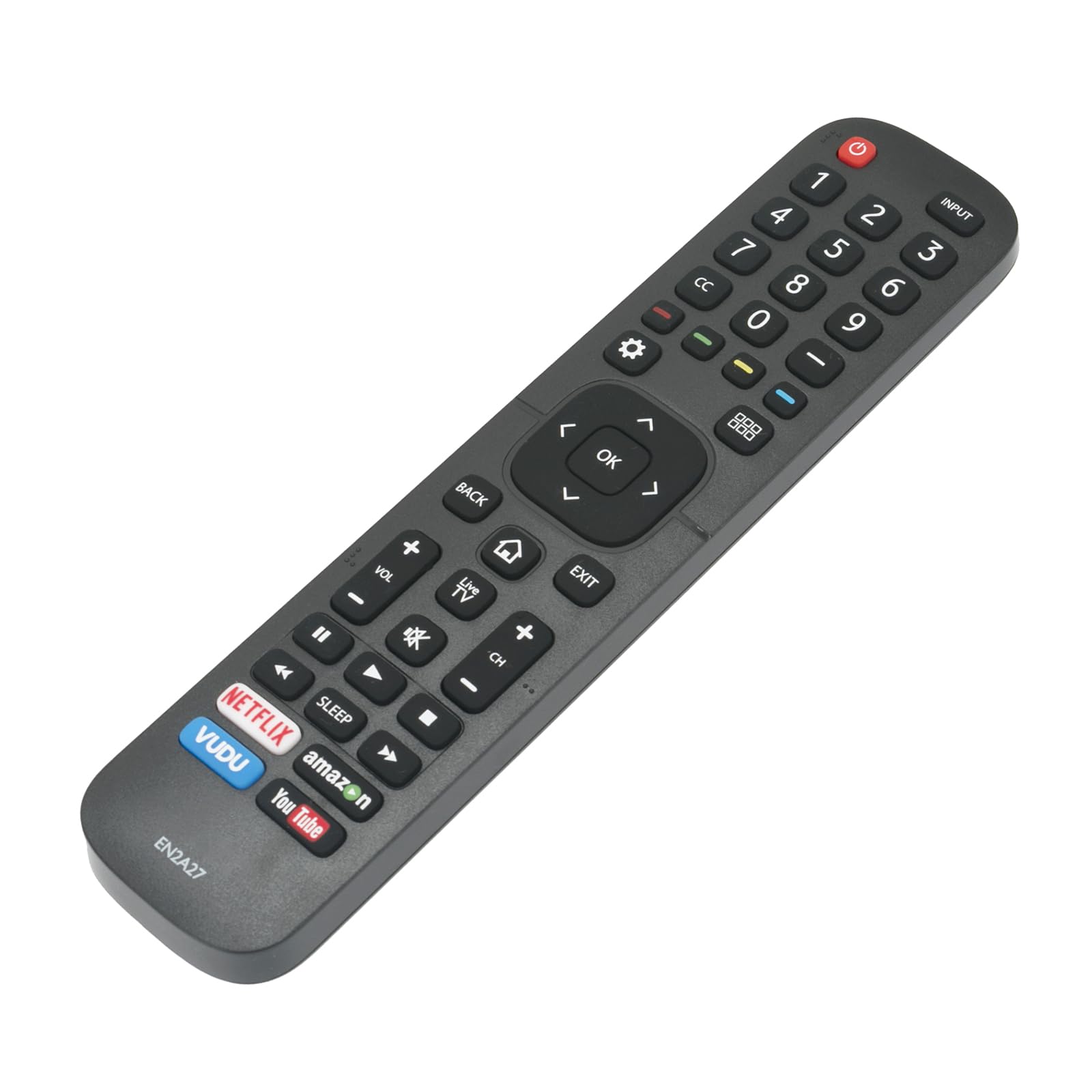 1 Pack EN2A27 New Replacement Remote Control fit for Hisense LED TV Remote 55H7B 55H7C 55H8C 55H9B2 65CU6200 65H10B ERF6B11 55H6B 50H7GB 40H5C 43H5C 43H7C 50CU6000 50H5C 50H6C 50H7C 50H7GB1 50H8C