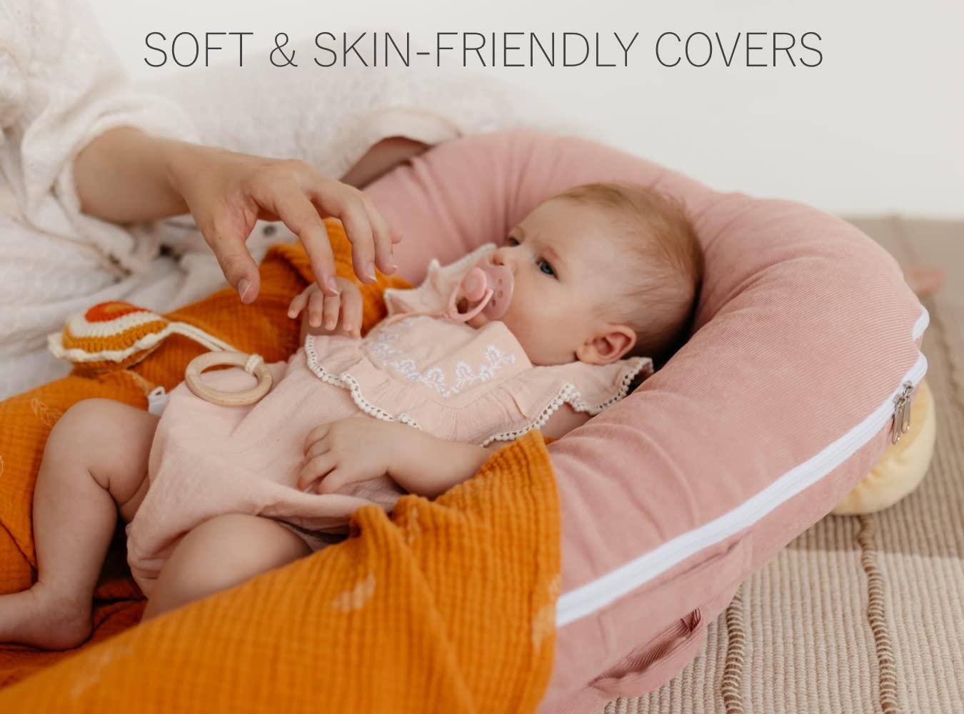 Lounger Cover by Sofia Amber – Cover ONLY for DockAToT and Sleepyhead Deluxe + Docks - Baby nest Sleep Pod Replacement Extra Cover - Pink