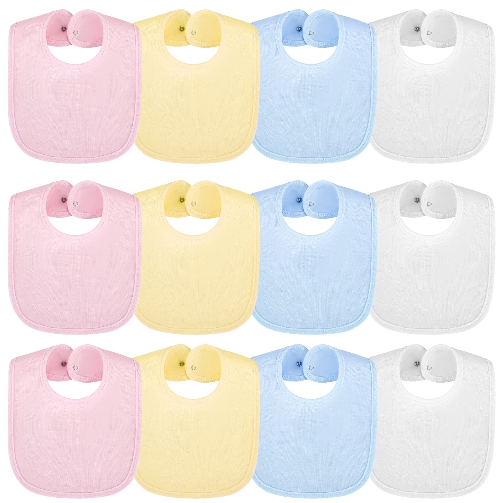 12 Pcs Cotton Baby Bibs Adjustable Bandana Snap Cotton Bibs Absorbent Colorful Newborn Bibs for Baby Girl Soft Teething Bib Baby Girl Bib Baby Drooling Bibs for Unisex Boys Girls Toddlers Infants