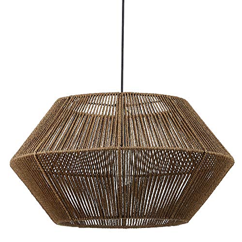Globe Electric 60530 Malay 1-Light Pendant Light, Natural Twine Shade, Black Hanging Cord