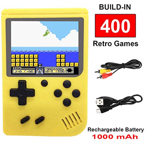 RFiotasy Handheld Game Console with 400 Classical FC Game ConsoleĀ Support for Connecting TV Gift Birthday for Kids and Adult(ZJ-Yellow)