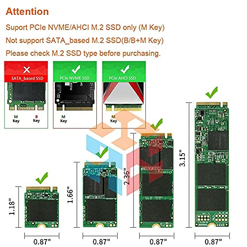 Acxico 1Pcs M.2 NGFF to Desktop PCIe x4 x8 x16 NVMe SATA Dual SSD PCI Express Adapter Card