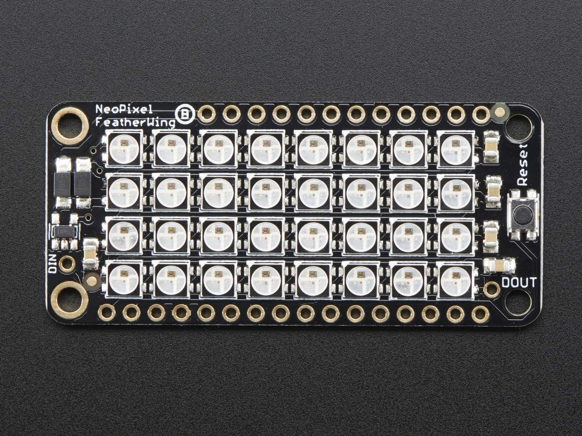 Adafruit Industries NeoPixel FeatherWing - 4x8 RGB LED Add-on for All Feather Boards