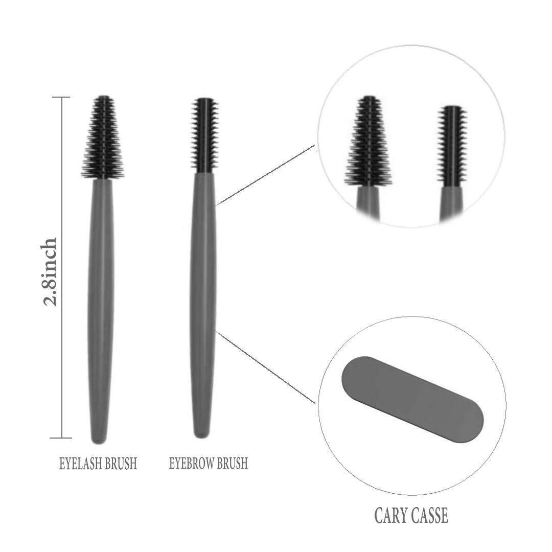 Aitakl Reusable Eyelash Brush, Silicone Eyelash Brush 2 Pcs with Portable Case(Grey)