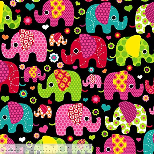 Elephants Anti-Pill No-Sew Throw Fleece Fabric Kit (50x60)