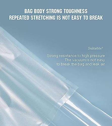 11" X 9.85' (1 Roll) And 8" X 9.85' (1 Roll) Vacuum Sealed Bag Rolls, Cut To Size Rolls, Bpa Free, Heavy Duty Vacuum Sealed Storage Bag Rolls, Suitable For Sous Vide.