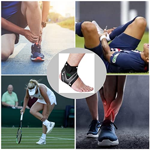 1 Pair Ankle Brace Ankle Support for Women & Men Ankle Wrap for Sprained Ankle Plantar Fasciitis&Achilles Tendonitis with Adjustable Strap Compression Sleeve Ultra Thin for Most Shoes 1 Size Fits All