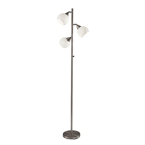 Adesso Home 1533-22 Transitional Three Light Table Lamp in Pwt, Nckl, B/S, Slvr. Finish, 16.00 inches, Brushed Steel