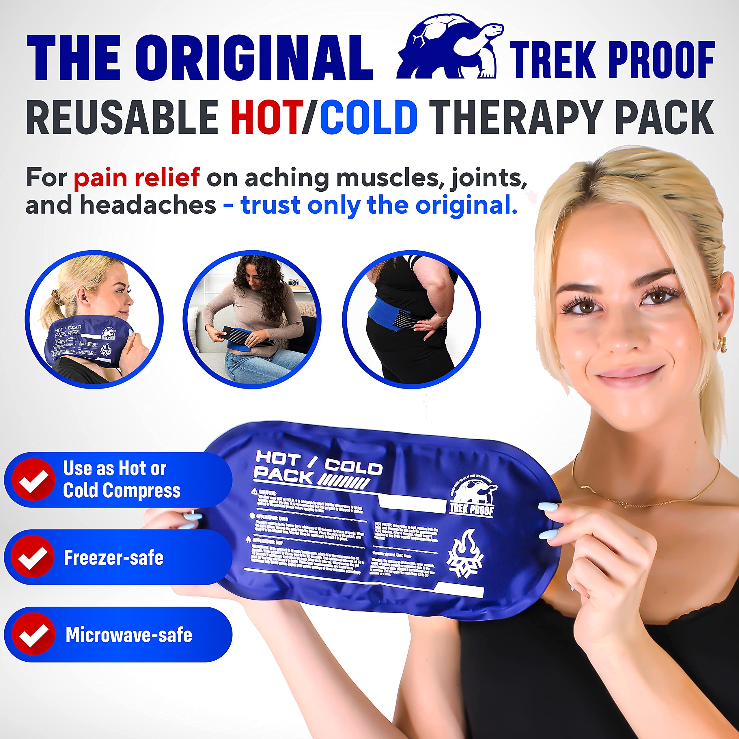 Ice Pack (3-Piece Set) β Reusable Hot and Cold Therapy Gel Wrap Support Injury Recovery, Alleviate Joint and Muscle Pain β Rotator Cuff, Knees, Back & More (3 Piece Set - Large)