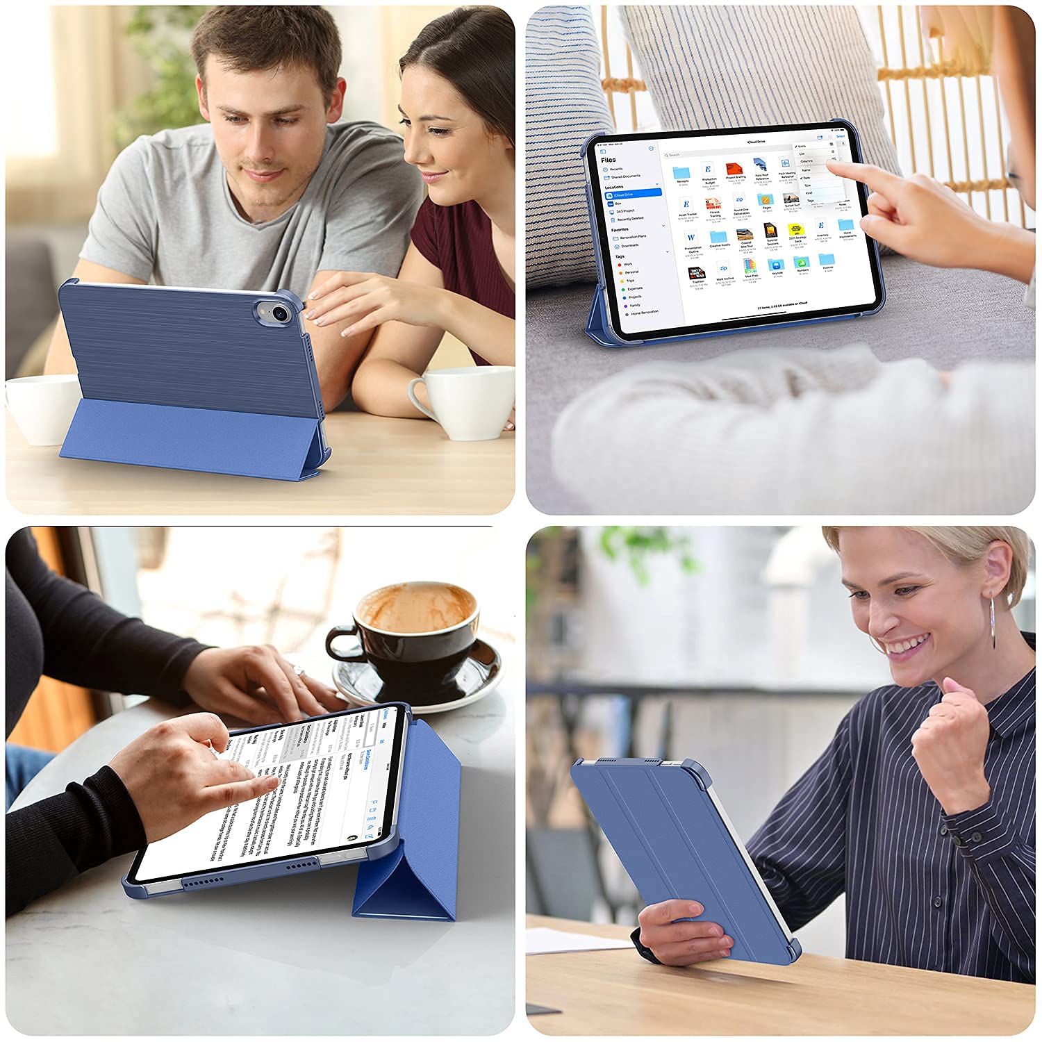 Soke for iPad Mini 7 Case A17 Pro, iPad Mini 7th/6th Generation 2024/2021- [Slim Trifold Stand + Auto Wake/Sleep], Protective Hard PC Back Cover for Apple iPad Mini 7/6 Gen 8.3 Inch - Navy