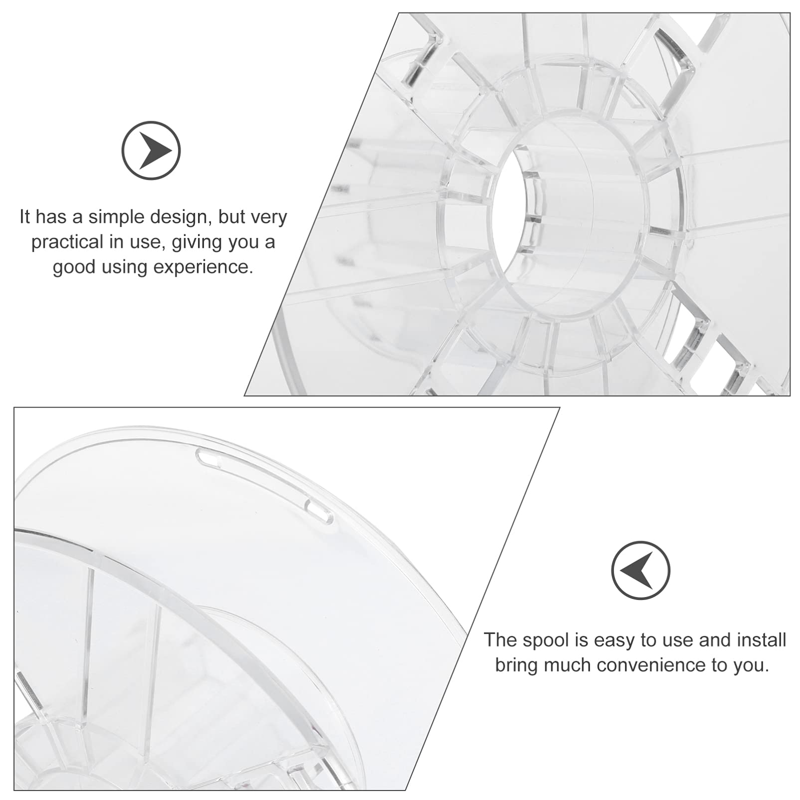 DOITOOL 3D Printer Filament Reusable Spool 3D Printer Accessories Hollow Bobbin 1kg Spool Filament Reel Parts, 7.87 x 7.87 x 2.56 inch