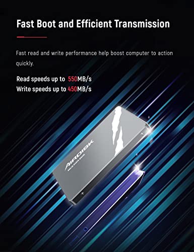 AirDisk 240GB SSD, 2.5 Inch/7mm SATA III 6Gb/s, 3D NAND Flash Memory Internal SSD, Speeds up to 550 MB/s Read, up to 450MB/s Write, Performance Boost Internal Solid State Drive for PC/Computer/Laptop
