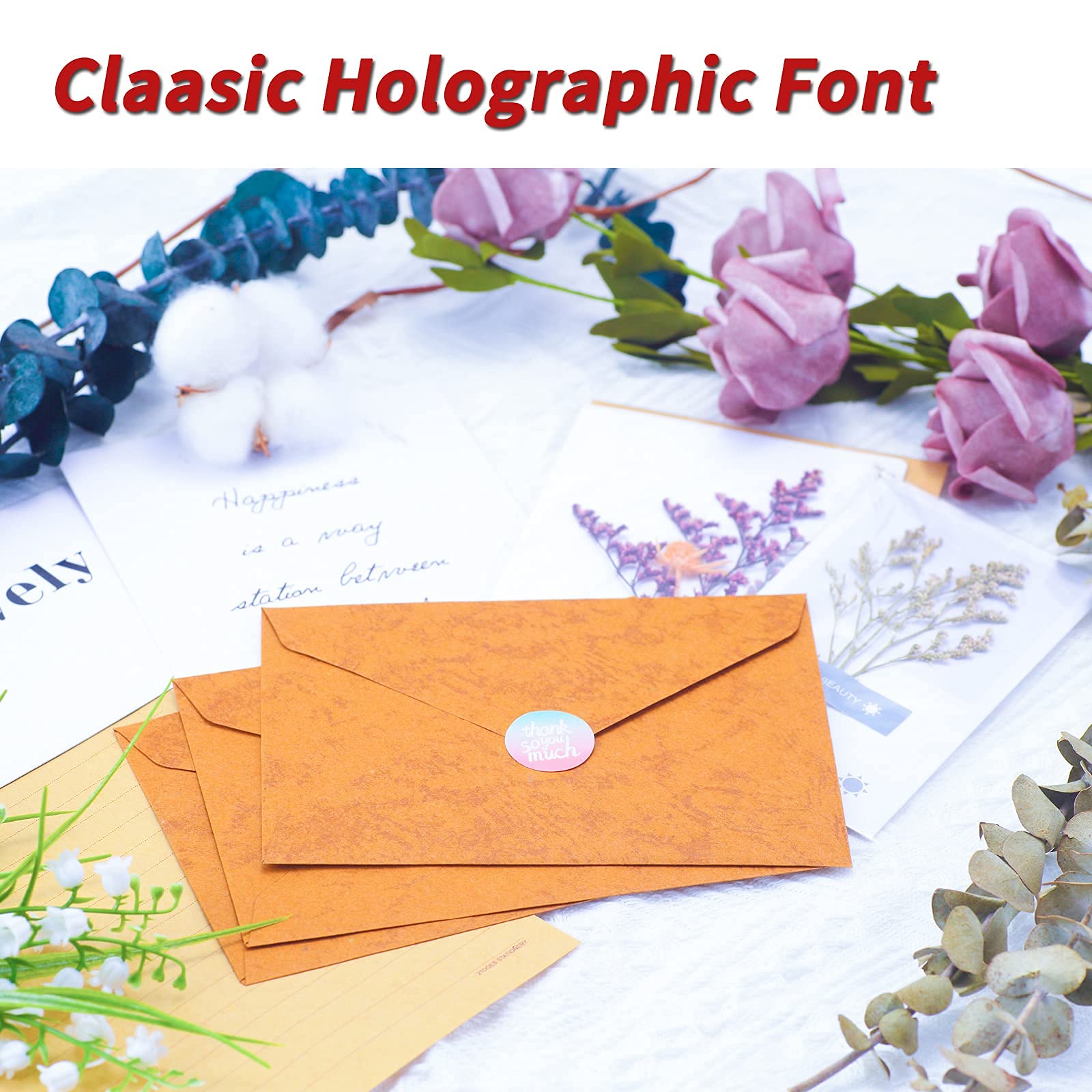 Thank Your Stickers,1000PCS Gradient Thank You Labels 1" Fashion Thank You Stickers Rolls 4 Designs for Bakery Package, Envelop Seal, Gift Box, Bubble Mailer, etc