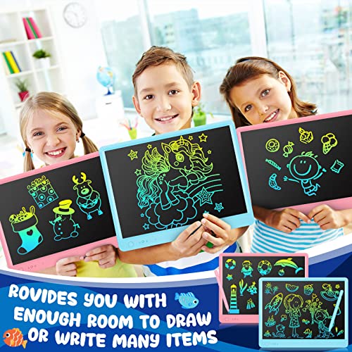 2 Pieces LCD Writing Tablet 15-inch Colorful Screen Drawing Pad Erasable Reusable Electronic Kids Drawing Tablet Kids Drawing Tablet Gifts for 3+ Years Old Girls Boys