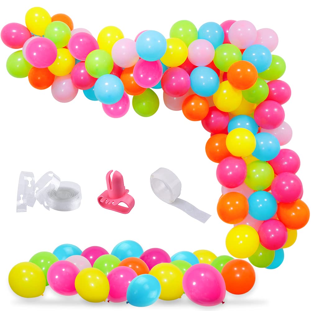 100Pcs Summer Pool Party Balloon Garland Arch Kit, Summer Beach Balloons Garland Tropical Party Decoration for Pool Party Summer Baby Shower Birthday Party Decorations Swimming Beach Party Supplies