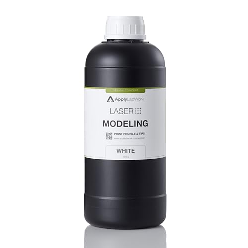 ApplyLabWork Modeling Resins, Compatible for SLA Printers/Laser-Based Printers, Excellent Mechanical Properties, High Accuracy, 1 Kilogram, Modeling White