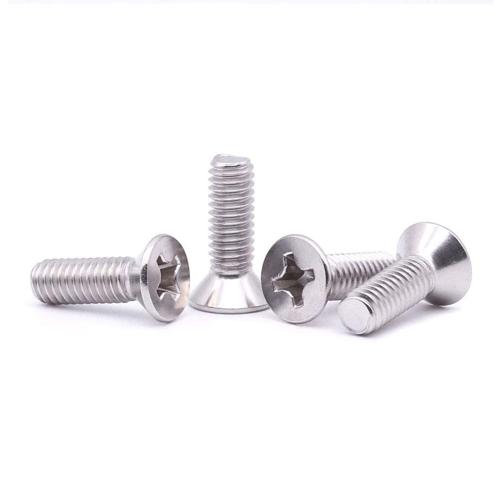 30 Pcs M4-0.7x50mm Flat Head Machine Screws, Phillips Cross Screw, Phillips Drive,304 Stainless Steel, Fasteners Bolts,Countersunk Machine Screws