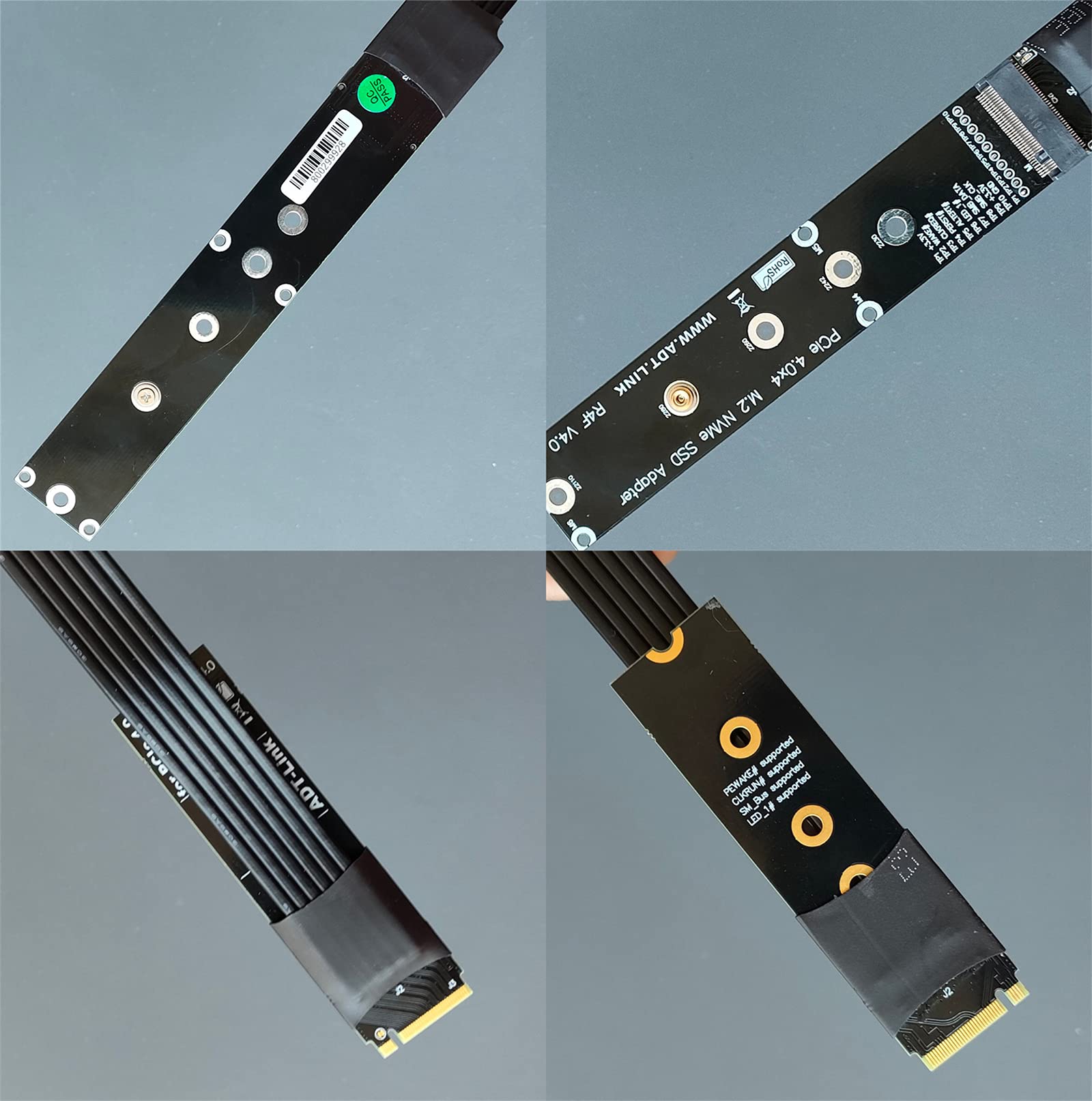 ADT-LINK M.2 NVMe SSD to PCI Express 4.0 X4 Extension Cable Full Speed 64G/BPS Solid State Drive Riser Card Support SSD 2230 2240 2260 2280 22110 (40CM,R44SF 4.0)