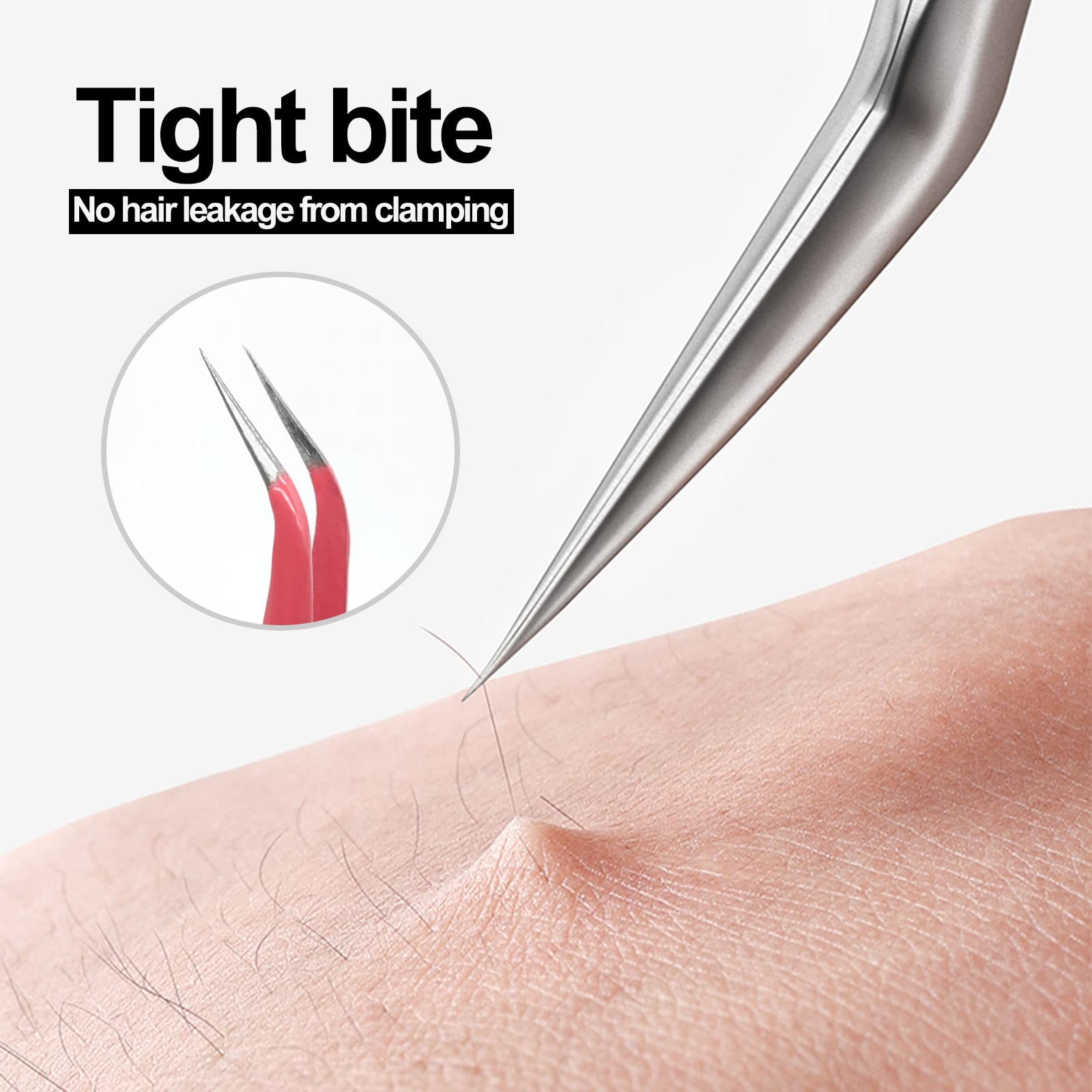 BlingKingdom Stainless Steel Eyelash Extension Tweezers Straight and Curved Tip Eyelash Tweezers for Eyelash Extension Applications with Eyelash Brush