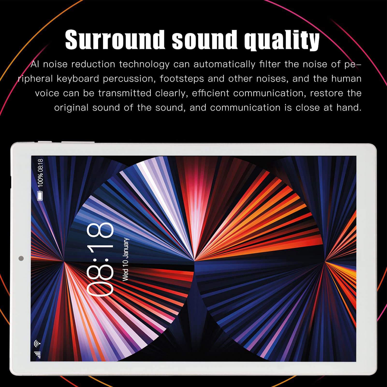 10 Inch Tablet, CPU Octa Core Dual SIM HD Tablet 64GB ROM 4GB RAM for Entertainment (US Plug)