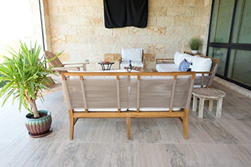 Alveare Home Amalfi Teak 57 Sofa Love Seats, Natural