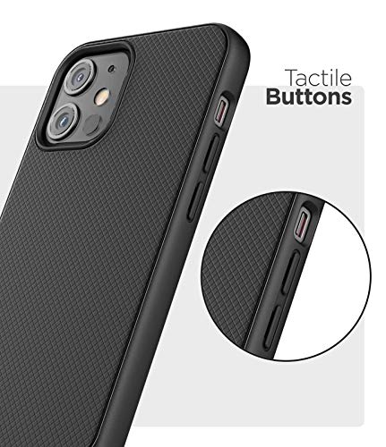 Encased Compatible with iPhone 12 Belt Clip Case (Thin Armor) Slim Grip Cover with Holster - Black
