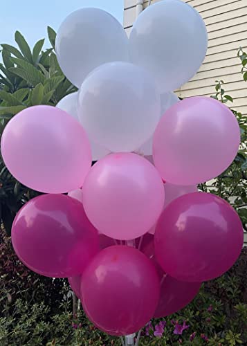 100 Pcs 12 Inch Rose Red Pink White Balloons Decorations, Birthday Wedding Baby Shower Party Balloons Decorations