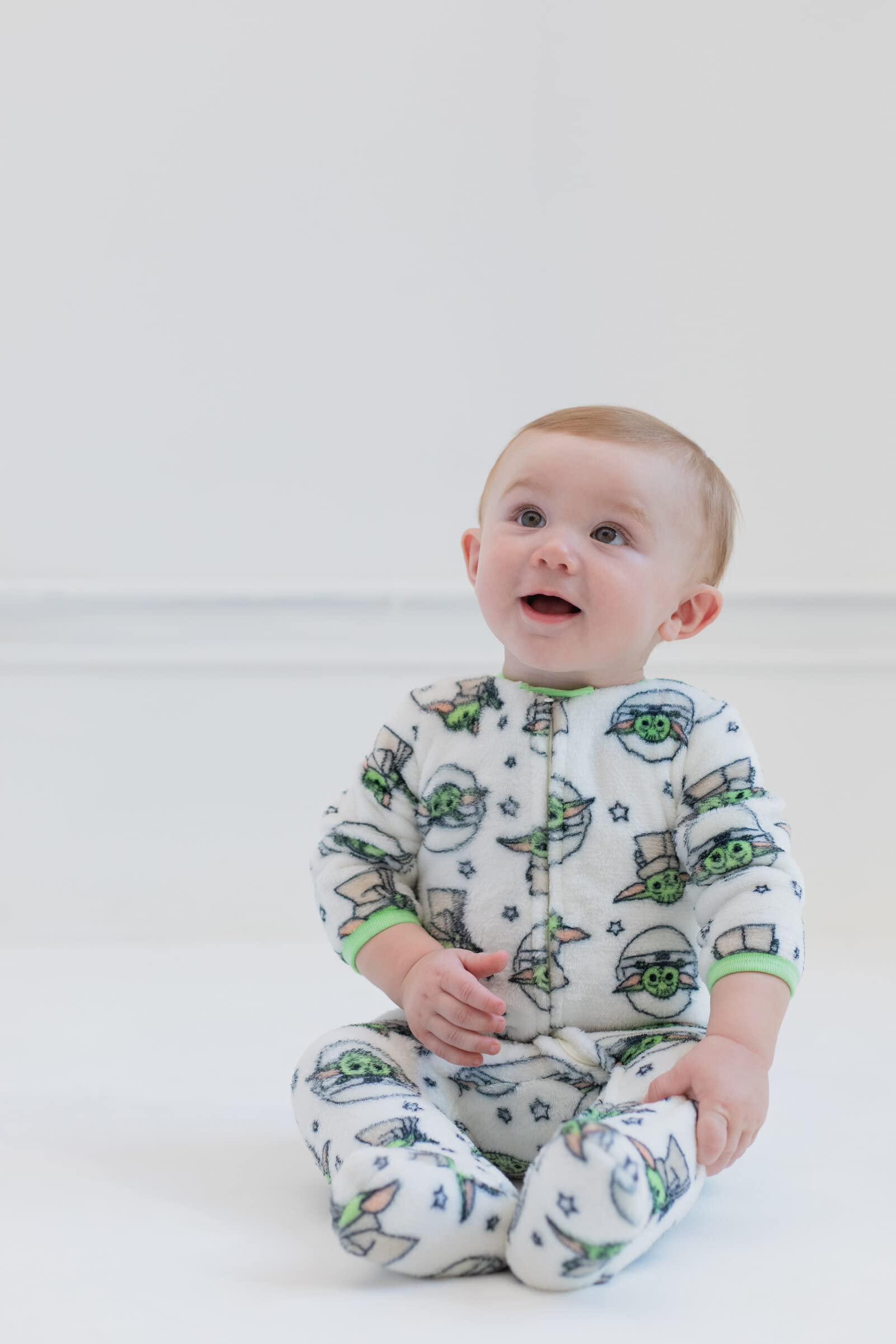 STAR WARS The Mandalorian The Child Newborn Baby Boys Zip Up Sleep N' Play White 3-6 Months