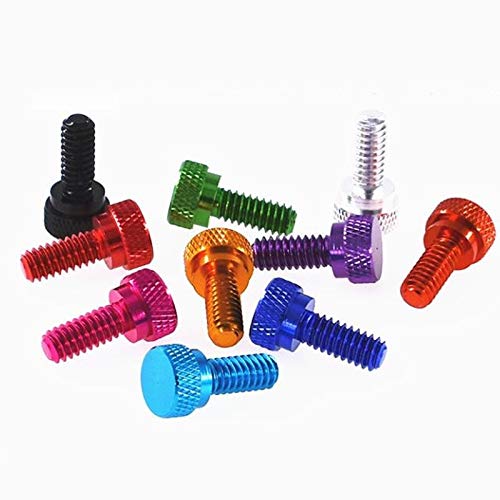 Thumb Screw 5Pcs 1/4-20 Colorful Knurled Hand Screws Telescope Camera Quick Release Holding Step Screw Aluminum Alloy Knurled Head Threaded (Color : Orange, Length : 10mm)