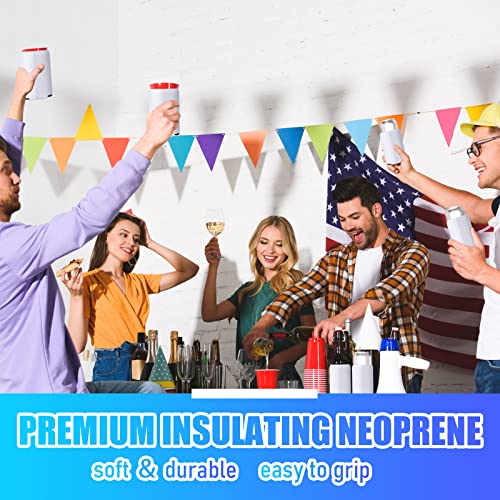 100 Pack White Blank Can Cooler Sleeves Neoprene Insulated Beer Sleeves for Can Cooler Sleeves Personalized Sublimation Sleeves for Soda Drink Water Bottle Birthdays Weddings Bachelorette Party