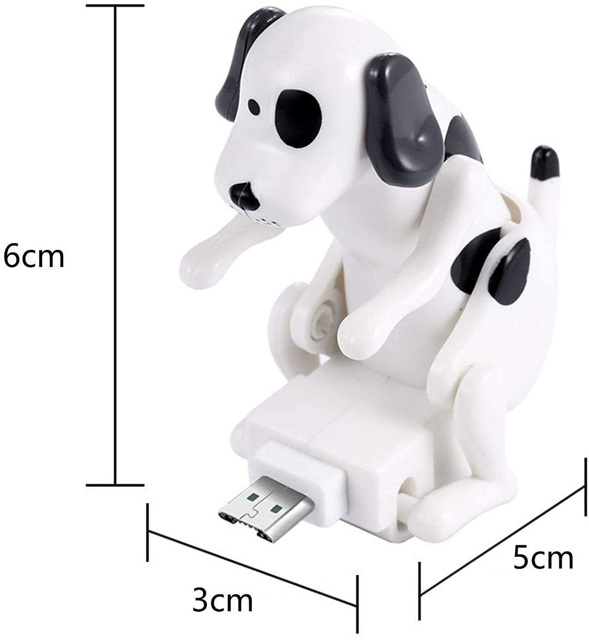 TSWDDLA Funny Humping Dog Fast Charger Cable,Portable Stray Dog Charging Cable,Dog Toy Smartphone USB Cable Charger,for iPhone Android Type-C Various Models Phones. (White, Type-C).